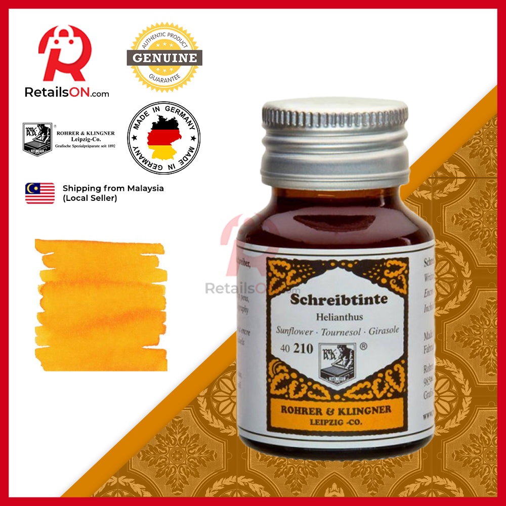 Rohrer & Klingner Ink Bottle (50ml) - Helianthus / Fountain Pen Ink Bottle 1pc (ORIGINAL ...