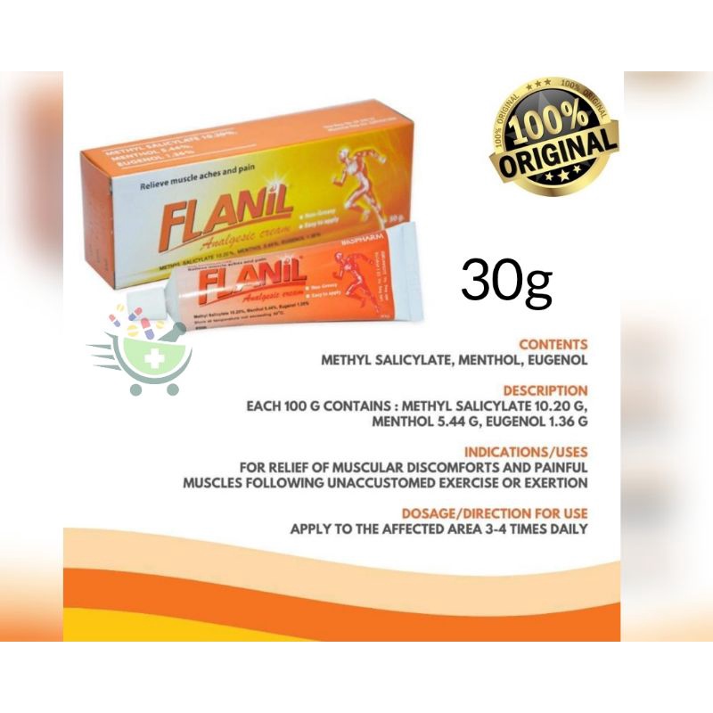 FLANIL Analgesic Cream 30g Krim panas untuk sakit otot | Shopee Malaysia