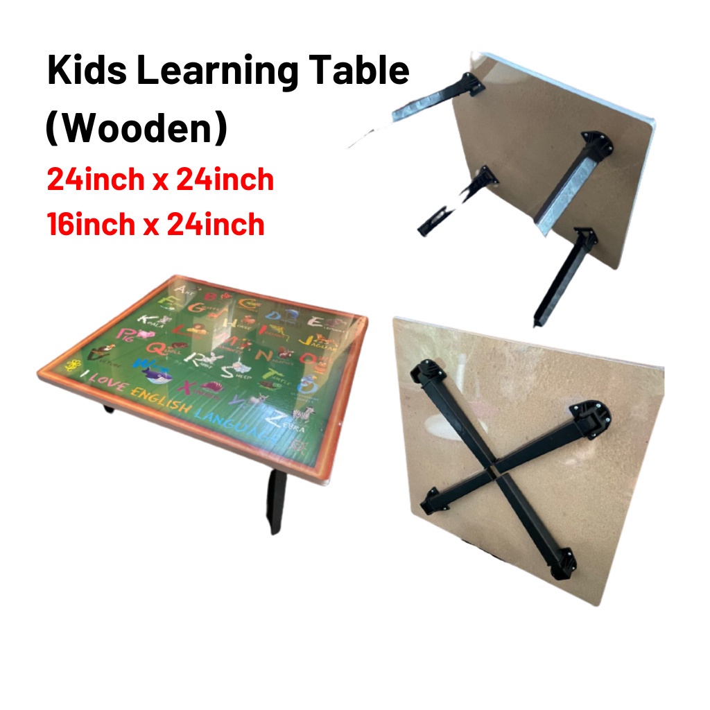 Kids Learning Table Foldable Wooden Table Meja Belajar Budak ...