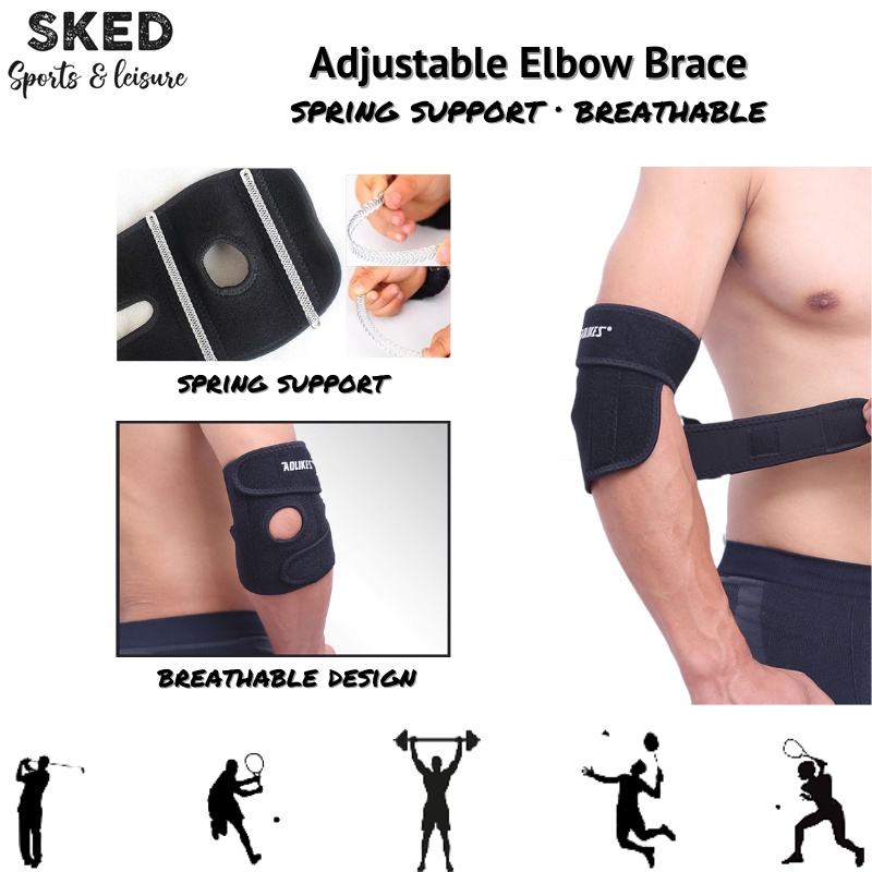 SKED Aolikes Adjustable Elbow Brace (1Pc) +2 Springs Elbow Guard ...