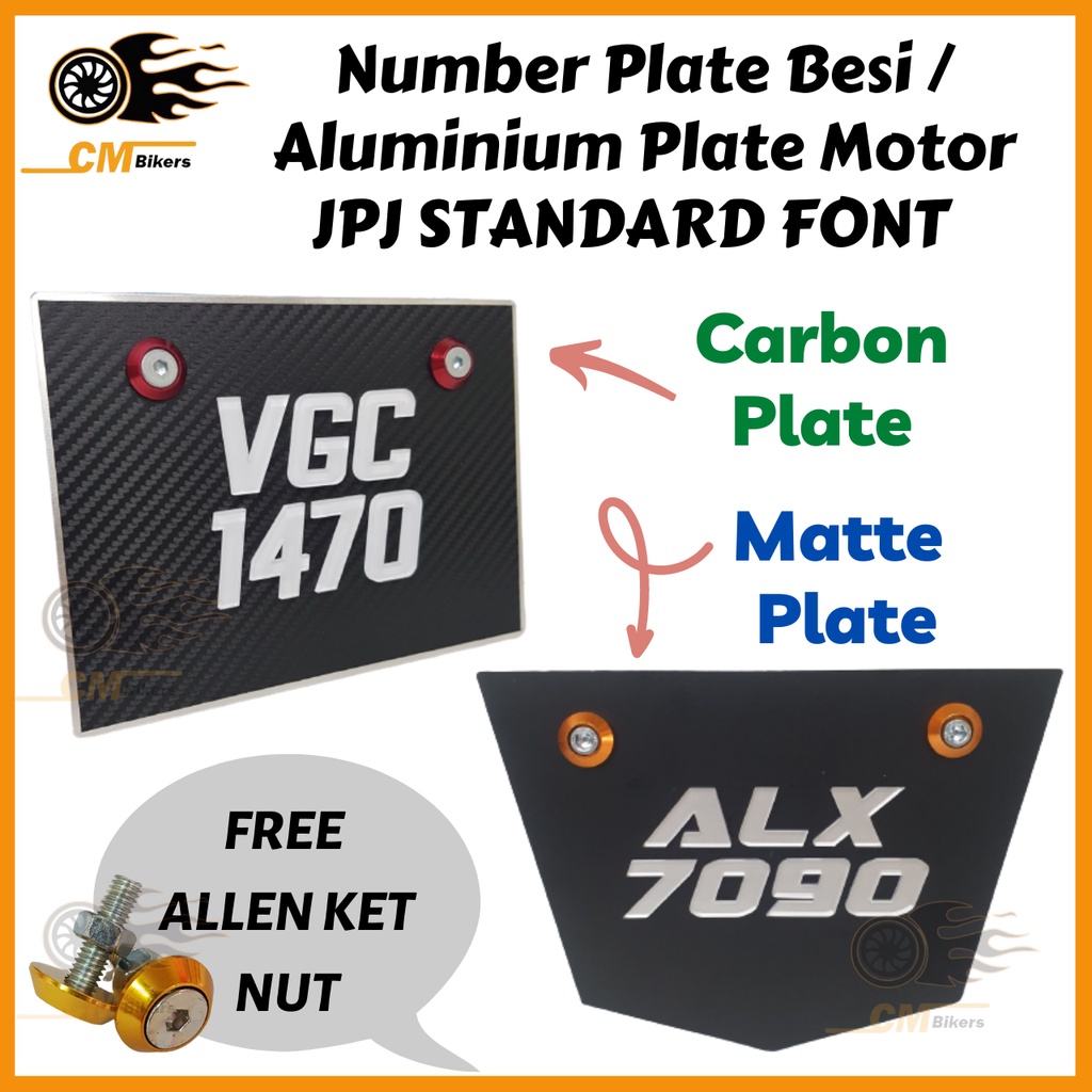 Besi Nombor Plate Aluminum Besi Number Plate JPJ Standard Font 3D ...