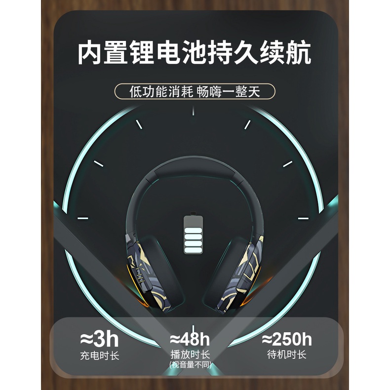 A2 Gaming Headset Wireless Headphone LED Bluetooth 5.0 Foldable Stereo ...