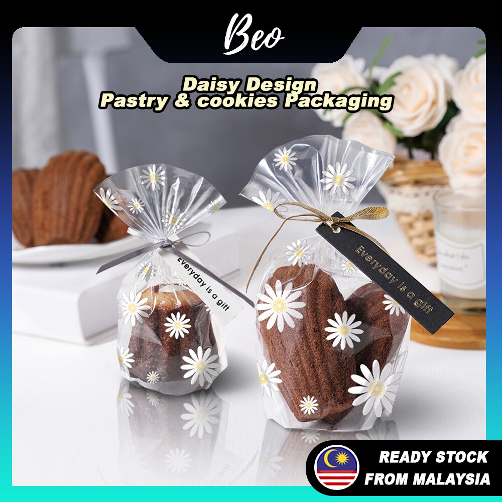 50pcs Daisy Design Kuih Wrapper, Cookies Packaging, Doorgift Wedding ...