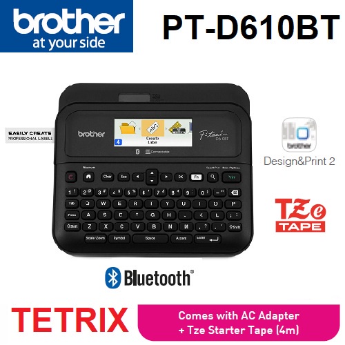 Brother PT-D610BT Portable Handheld P-Touch Labelling Machine PC Link ...