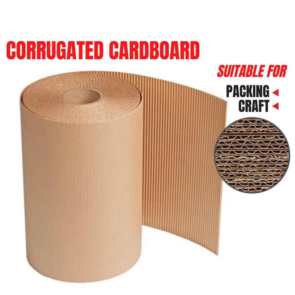 Corrugated Single Facer Paper Roll 51” X 10m Brown Colored Cardboard ...