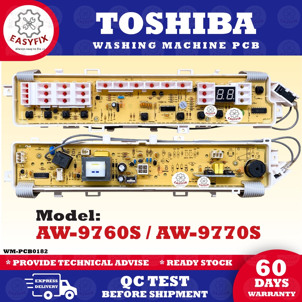 AW-9760S / AW-9770S TOSHIBA WASHING MACHINE PCB BOARD (CONTROL BOARD ...