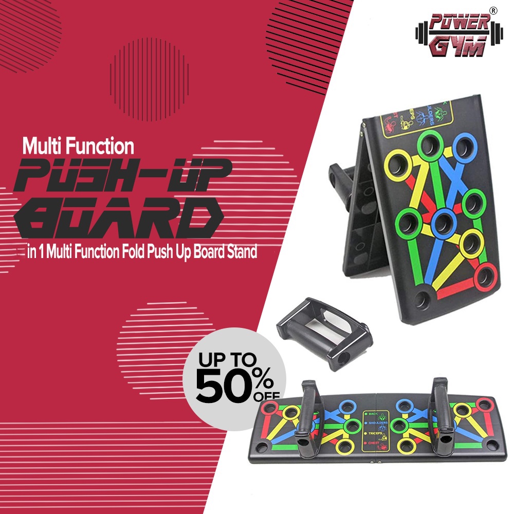 POWERGYM Multi Function Fold Push Up Board Stand Workout Home Gym ...