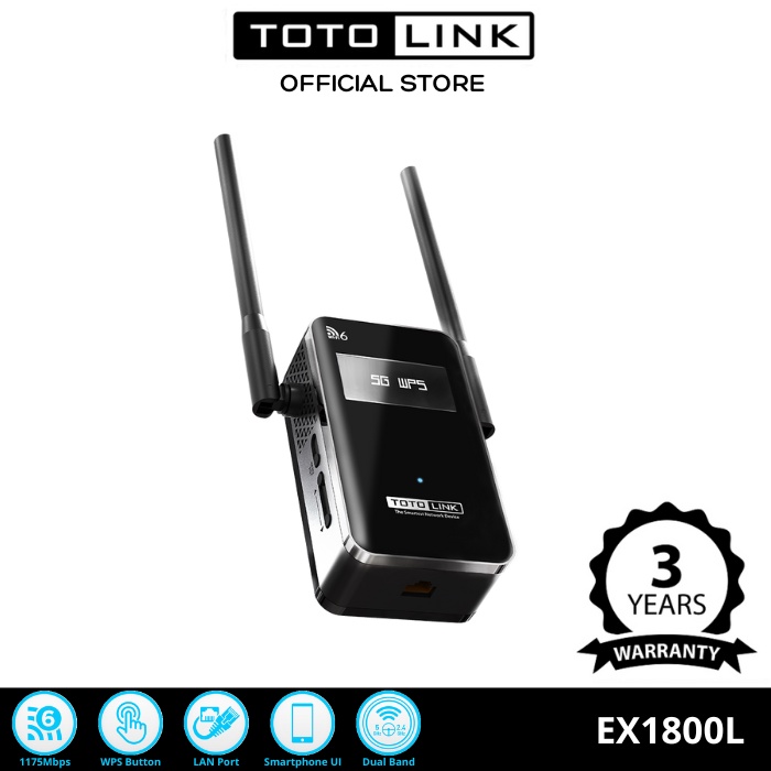Totolink EX1800L AX1800 Dual Band Smart OLED WiFi6 Extender | Shopee ...