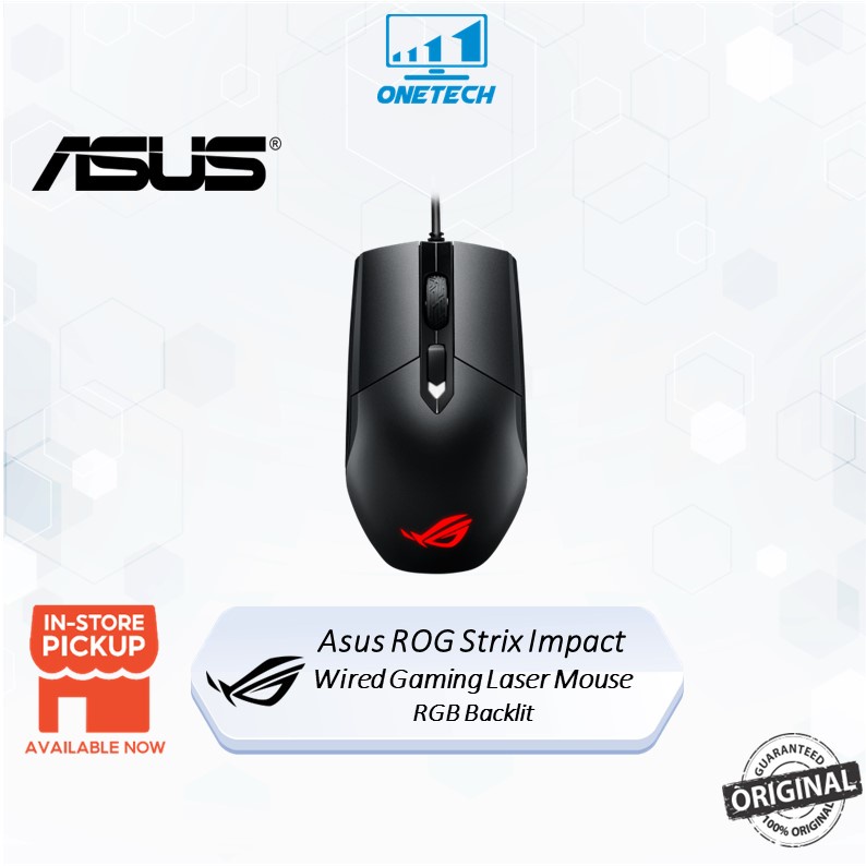 Asus ROG Strix Impact P303 Wired Gaming Laser Mouse / Asus ROG Strix ...