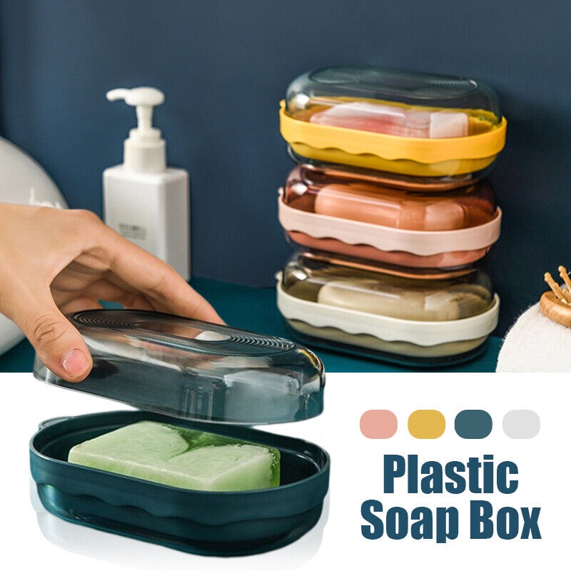 Soap Box Split Drain Soap Box Laundry Soap Rack with Cover Student ...