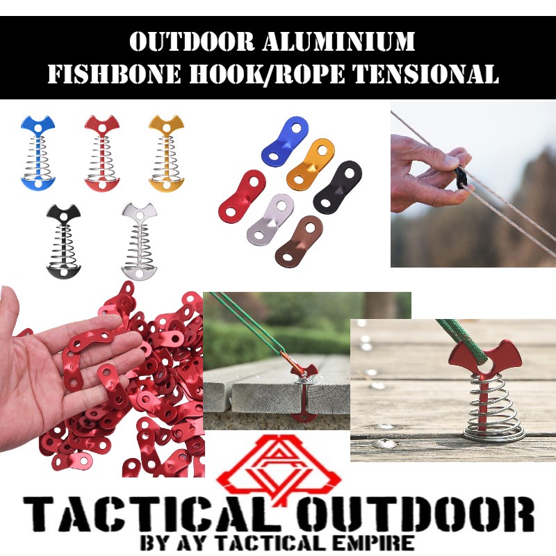 Outdoor Rope Tensioner Adjuster Buckles Aluminium Tent Nail Flysheet ...