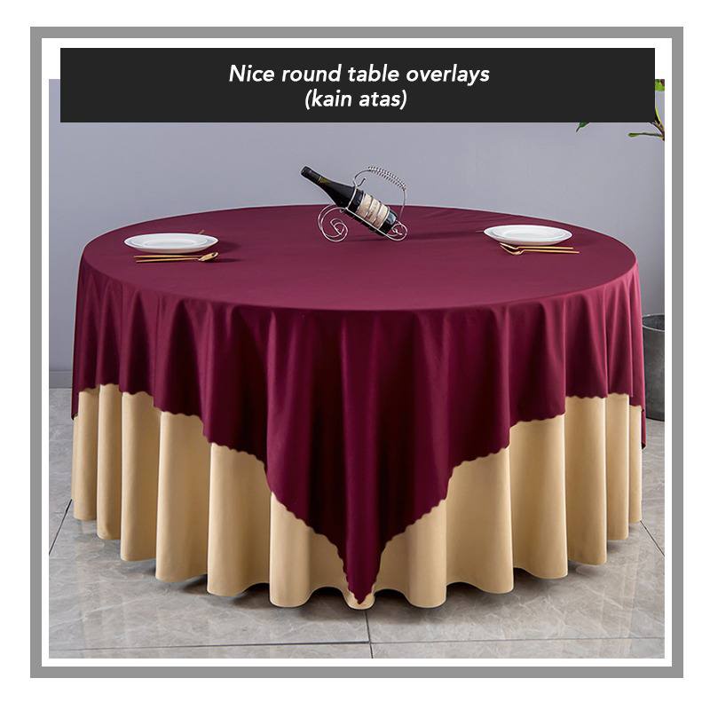 1.8M (6FT) Square Table Top Cover Alas Kain Atas Meja Bulat Cloth ...