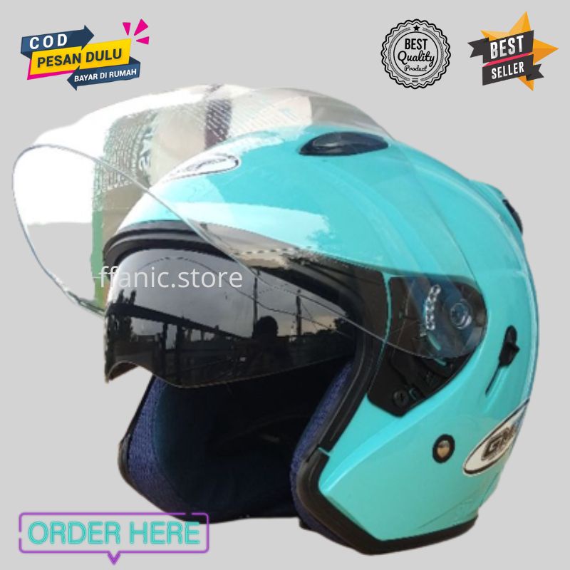 Original SNI CENTRO GMT DOUBLE VISOR HALFFACE ADULT MOTORCYCLE HELMET ...