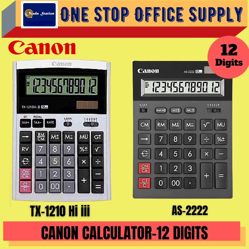 CANON CALCULATOR TX-1210 HI III / AS-2222/ 12 DIGITS/CANON / TX-1210/AS ...