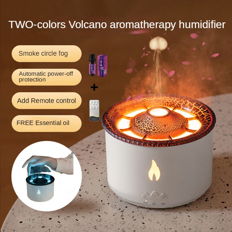 New 2 colors Remote Control Flame Volcano Humidifiers Fire Aroma ...