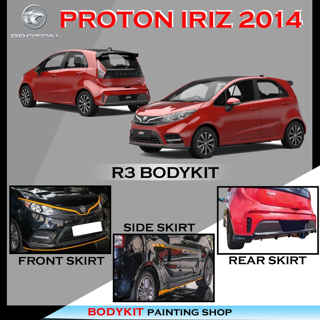 PROTON IRIZ 2019 R3 STYLE FULLSET SKIRTING(FRONT SKIRT ,SIDE SKIRT ...