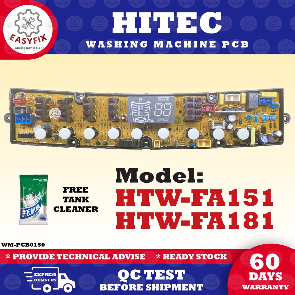 HTW-FA151 / HTW-FA181 HITEC WASHING MACHINE PCB BOARD ( CONTROL BOARD ) HTW FA151 FA181 | Shopee ...