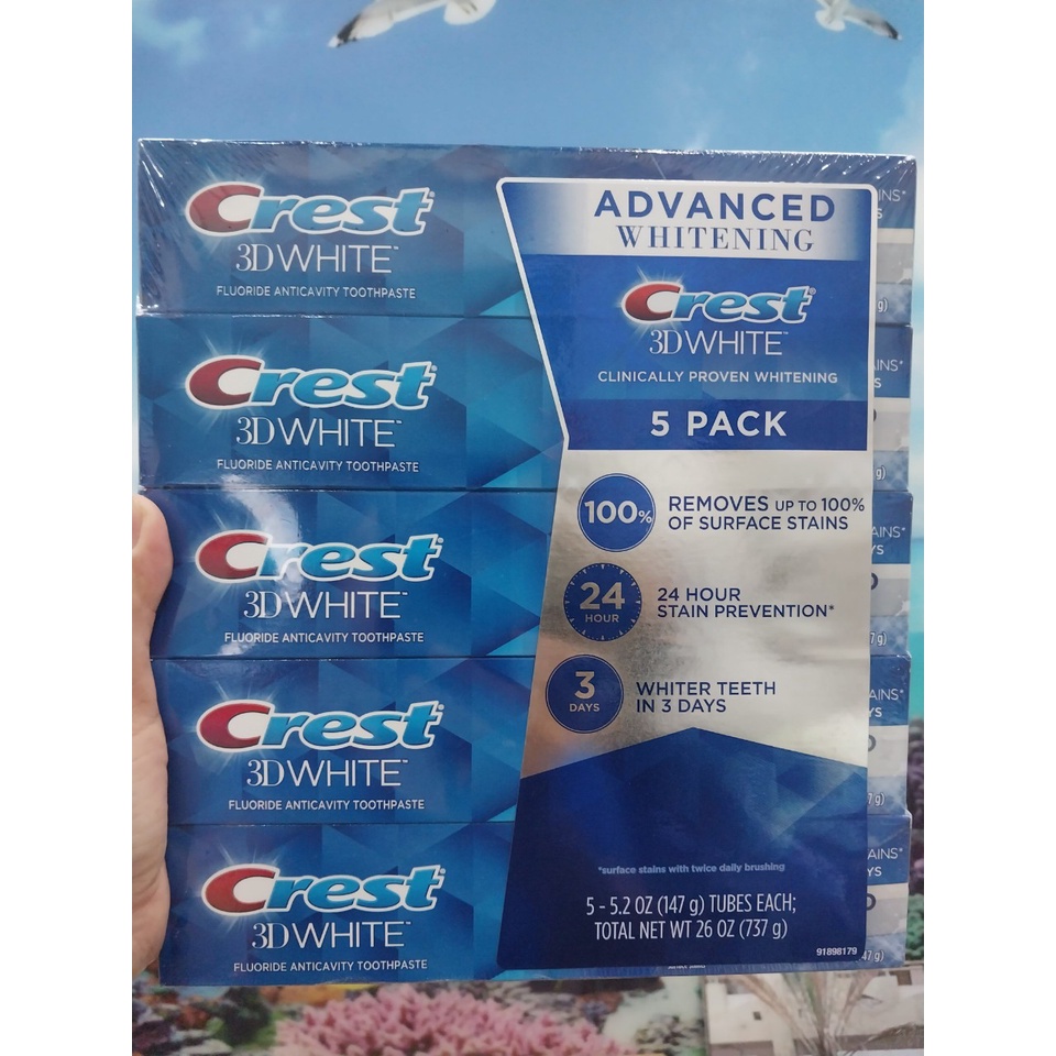 [USA-147gr Tube] CREST 3D WHITE ADVANCED WHITENING toothpaste 147G ...