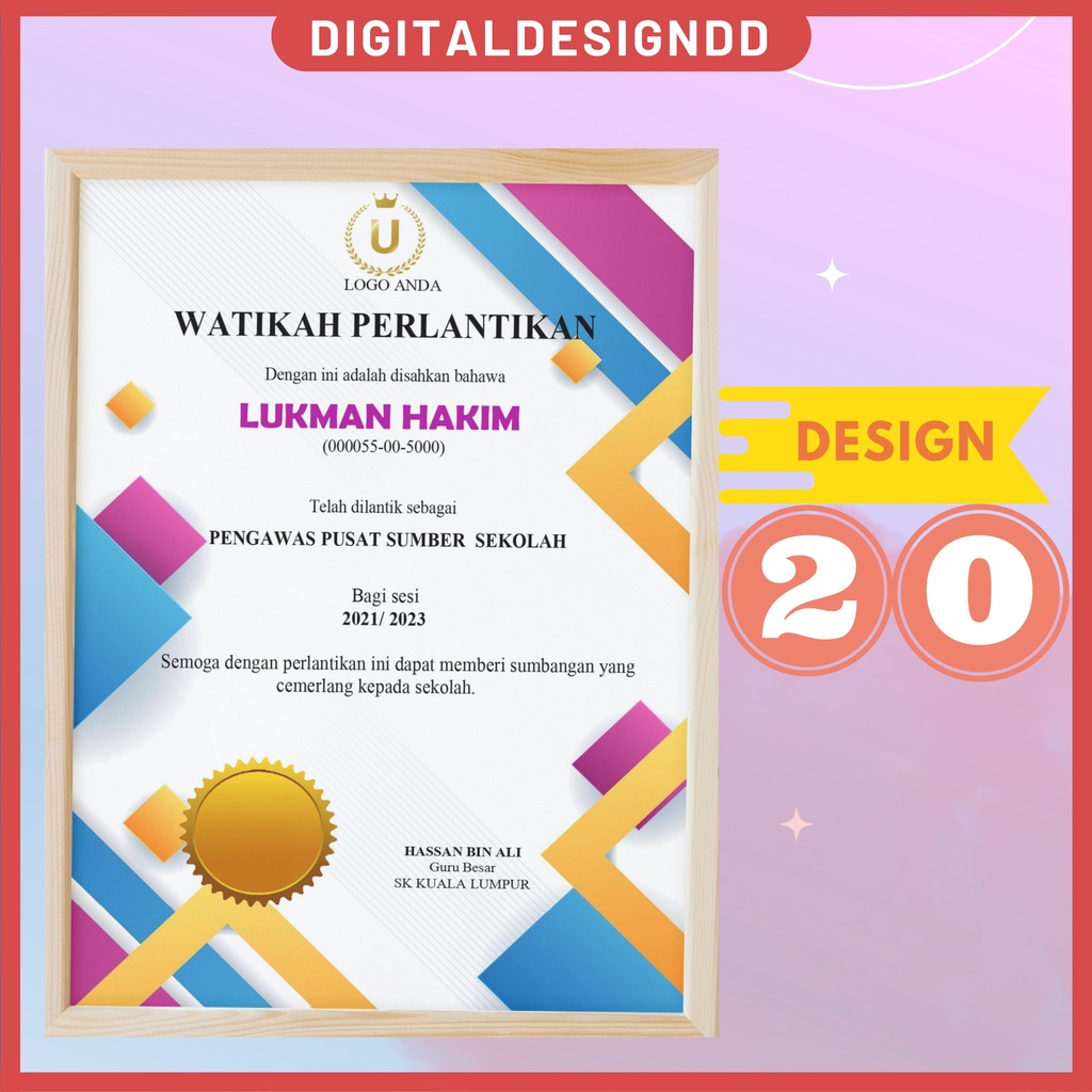 Sijil digital 48 template digital certificate pelbagai pilihan edit ...