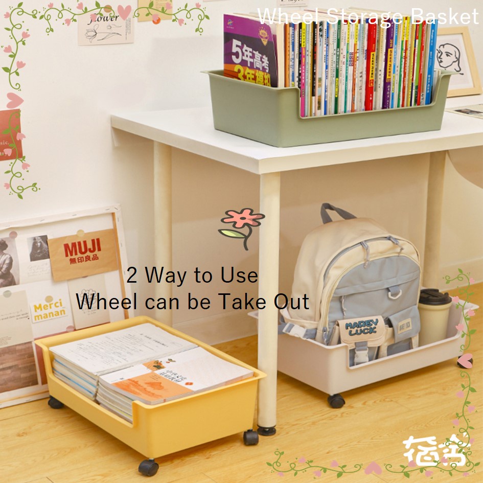 2 in 1 Multi Function Pulley Scroll Storage Basket Trolley with Wheel ...
