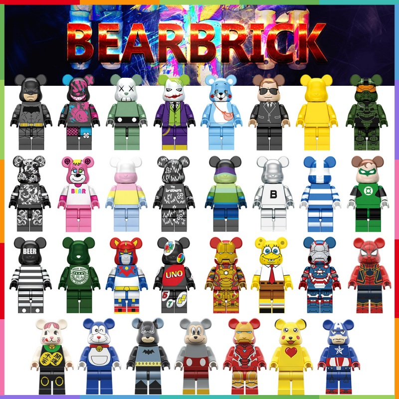 Hot Sales Bearbricks Minifigures Bears Collection Building Blocks Kids ...