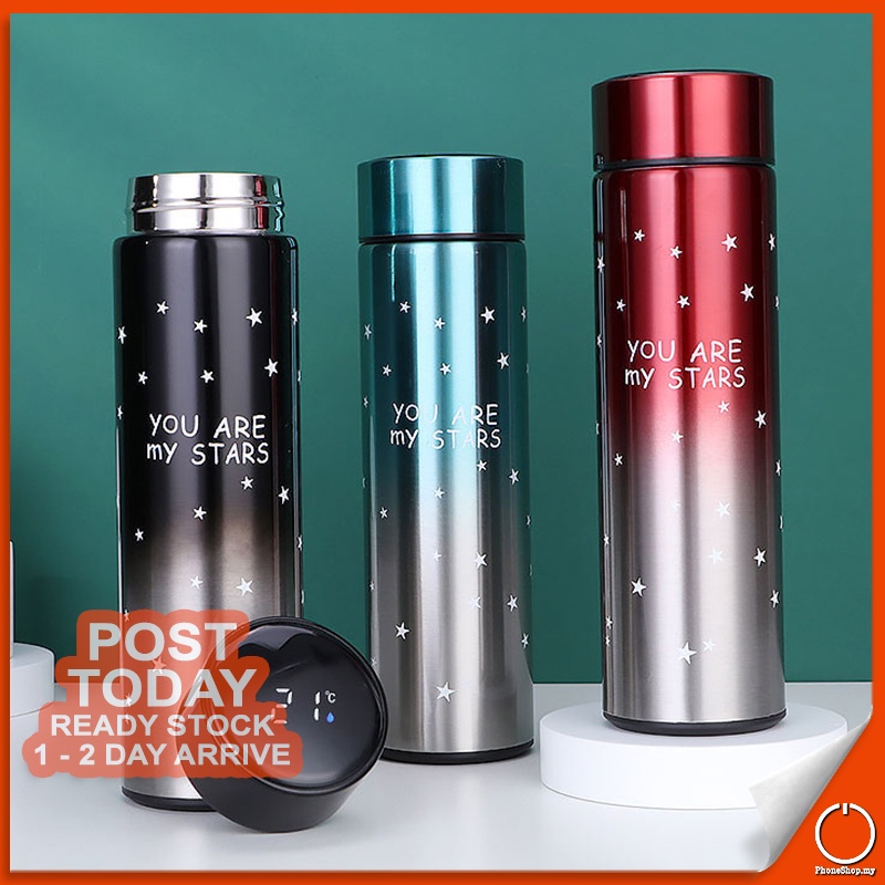 𝐃𝐎𝐔𝐁𝐋𝐄 𝐋𝐀𝐘𝐄𝐑 𝐈𝐍𝐒𝐔𝐋𝐀𝐓𝐈𝐎𝐍 Stainless Steel Smart LED Thermal Flask 500ml ...