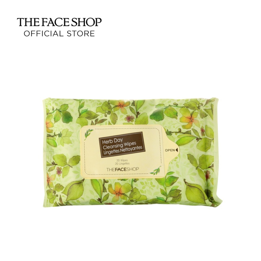 THE FACE SHOP Herb Day Cleansing Tissue (20 Wipes) | Shopee Malaysia