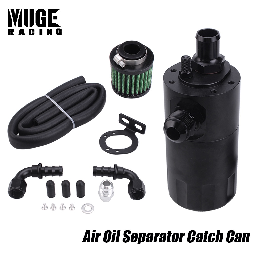 Universal Black Aluminum Air Oil Separator Catch Can Reservoir Filter ...
