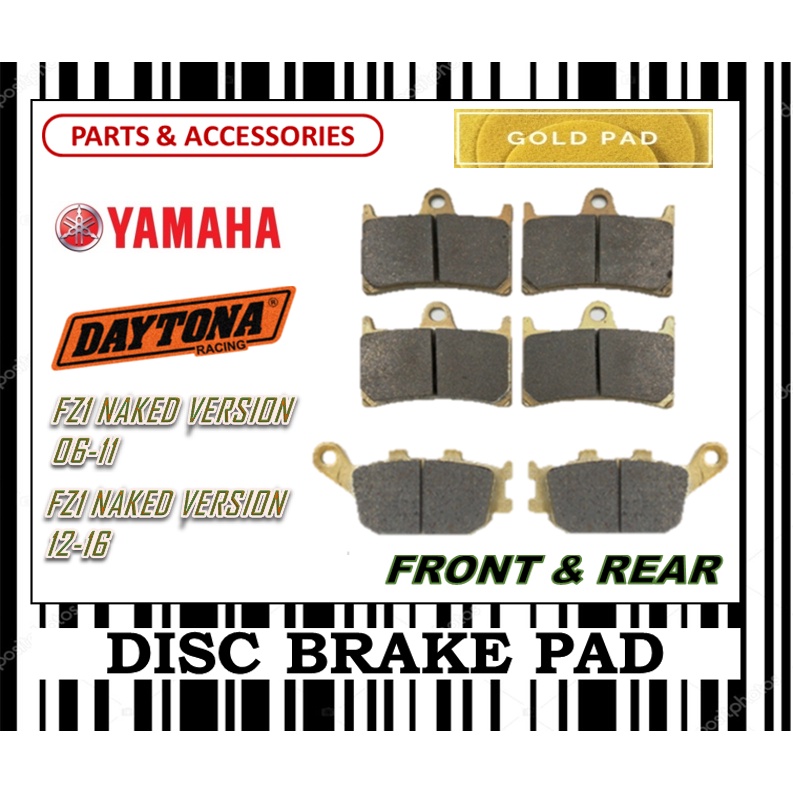 YAMAHA FZ1 NAKED VERSION 06-11 FZ1 NAKED VERSION 12-16 BRAKE PADS SET ...