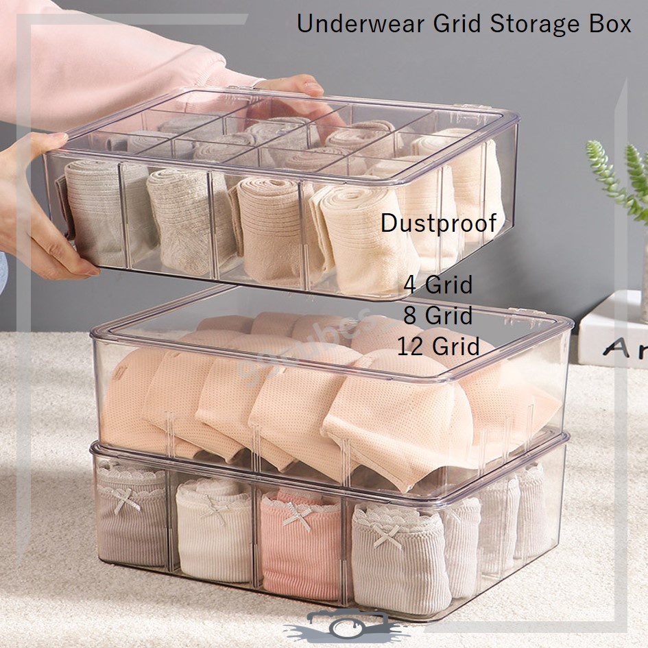 Household Underwear Storage Box Divided Drawer Closet Storage Bin ...