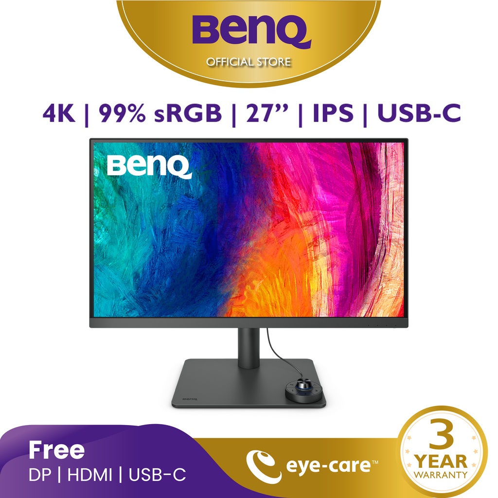 BenQ PD2705U 4K HDR 99% sRGB Rec.709 Delta E 3 Vertical Designer ...