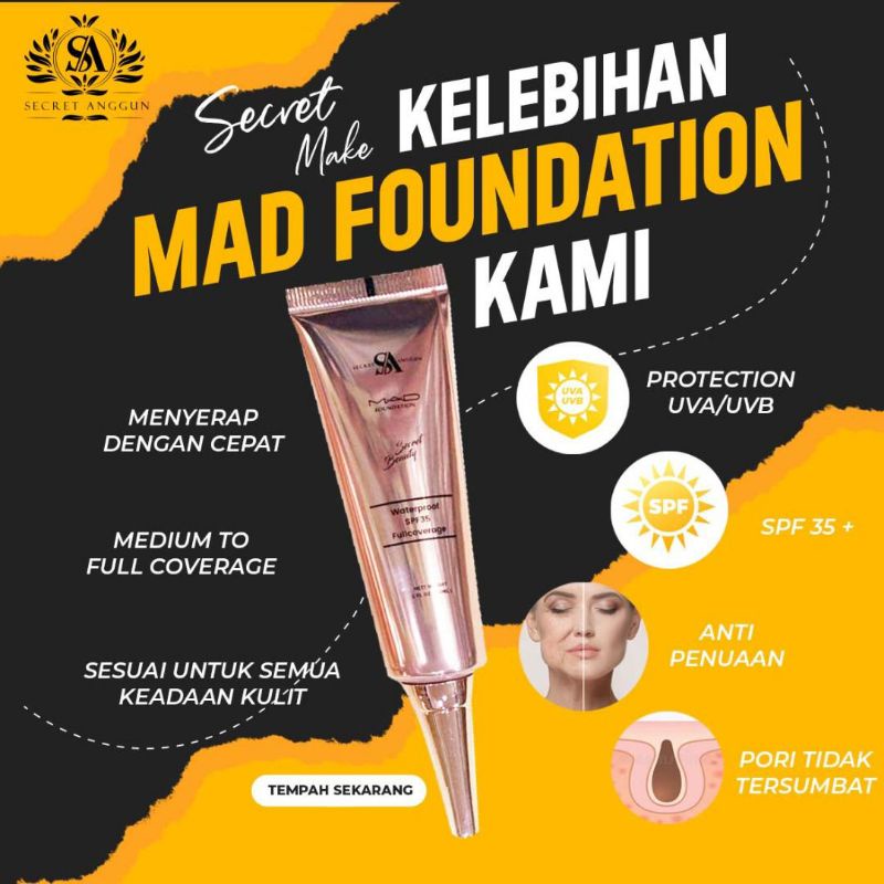 MAD FOUNDATION by SECRET ANGGUN | Shopee Malaysia