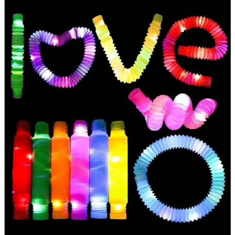 Pop Pipes Viral CEV Light Up Pop Tubes Light Stick Pipe Hose Fidget Toy ...