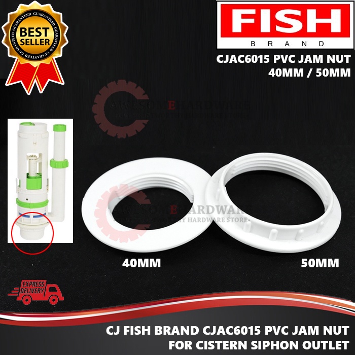 (40MM/50MM) FISH CJ BRAND CJAC6015 HEXAGONAL PVC JAM NUT FOR TOILET ...
