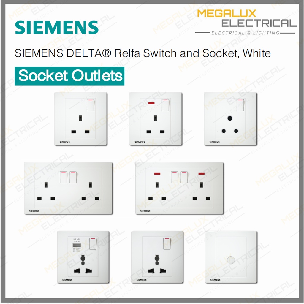 SIEMENS DELTA® Relfa SERIES Socket Outlet International [USB] [WHITE ...