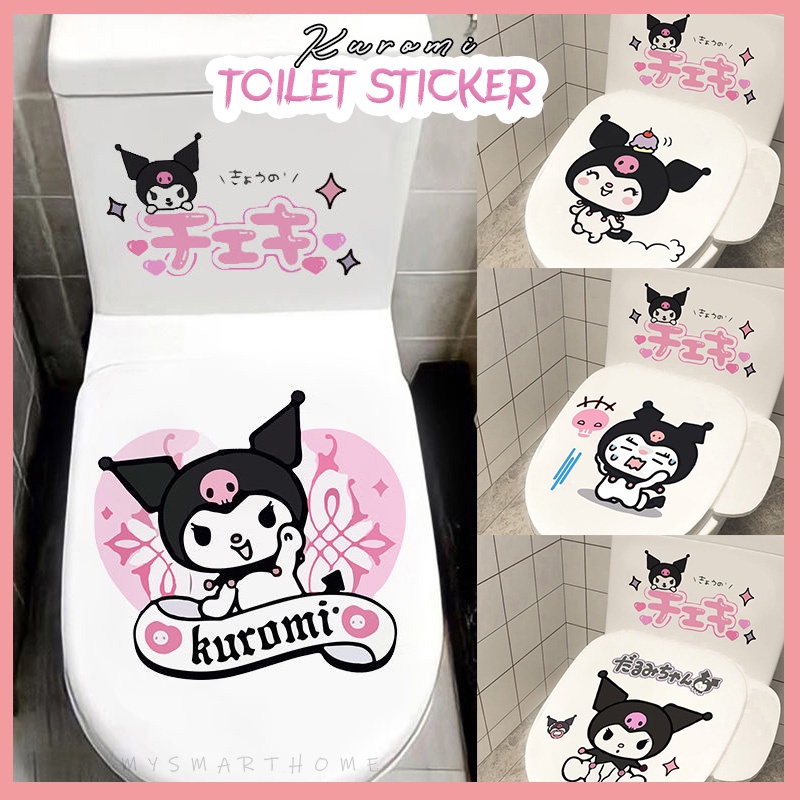 Kuromi Toilet Stickers Cartoon Bathroom Accessories Toilet Lid Decals ...