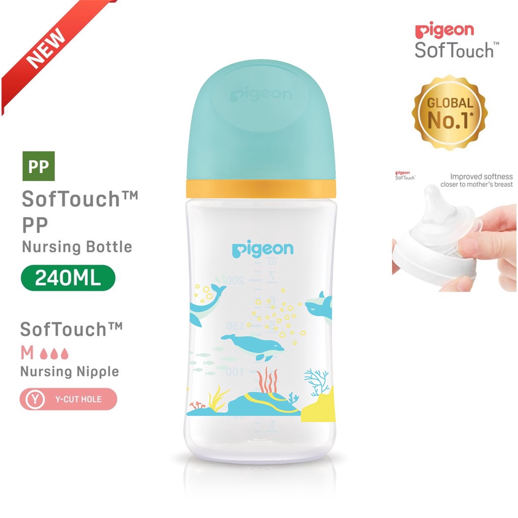 ORIGINAL Pigeon PPSU T-Ester PP Glass SofTouch Wide Neck Baby Bottle Feeding Nursing 160ml 240ml ...