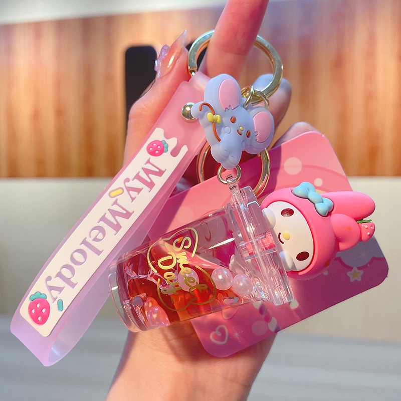 Sanrio Quicksand keychain 鎖匙圈 cute HelloKitty Cute Key Ring Mymelody ...