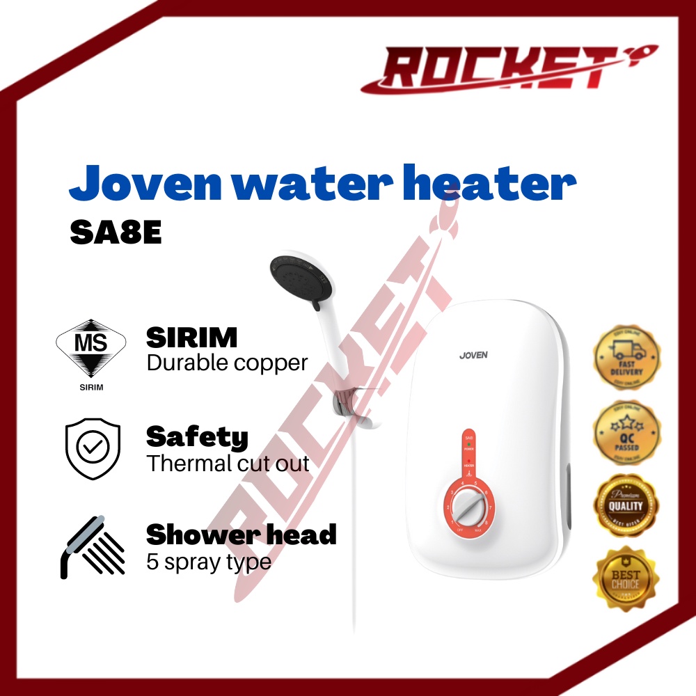 JOVEN SA8E Instant Water Heater No Pump White Pemanas Air Mandi Home ...