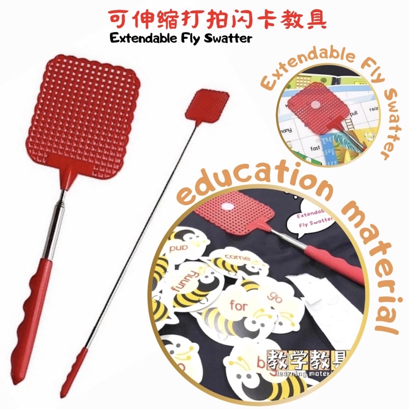 teaching material 可伸缩性拍子教具用于闪卡教学 Extendable Scalable Flapper Wasps ...