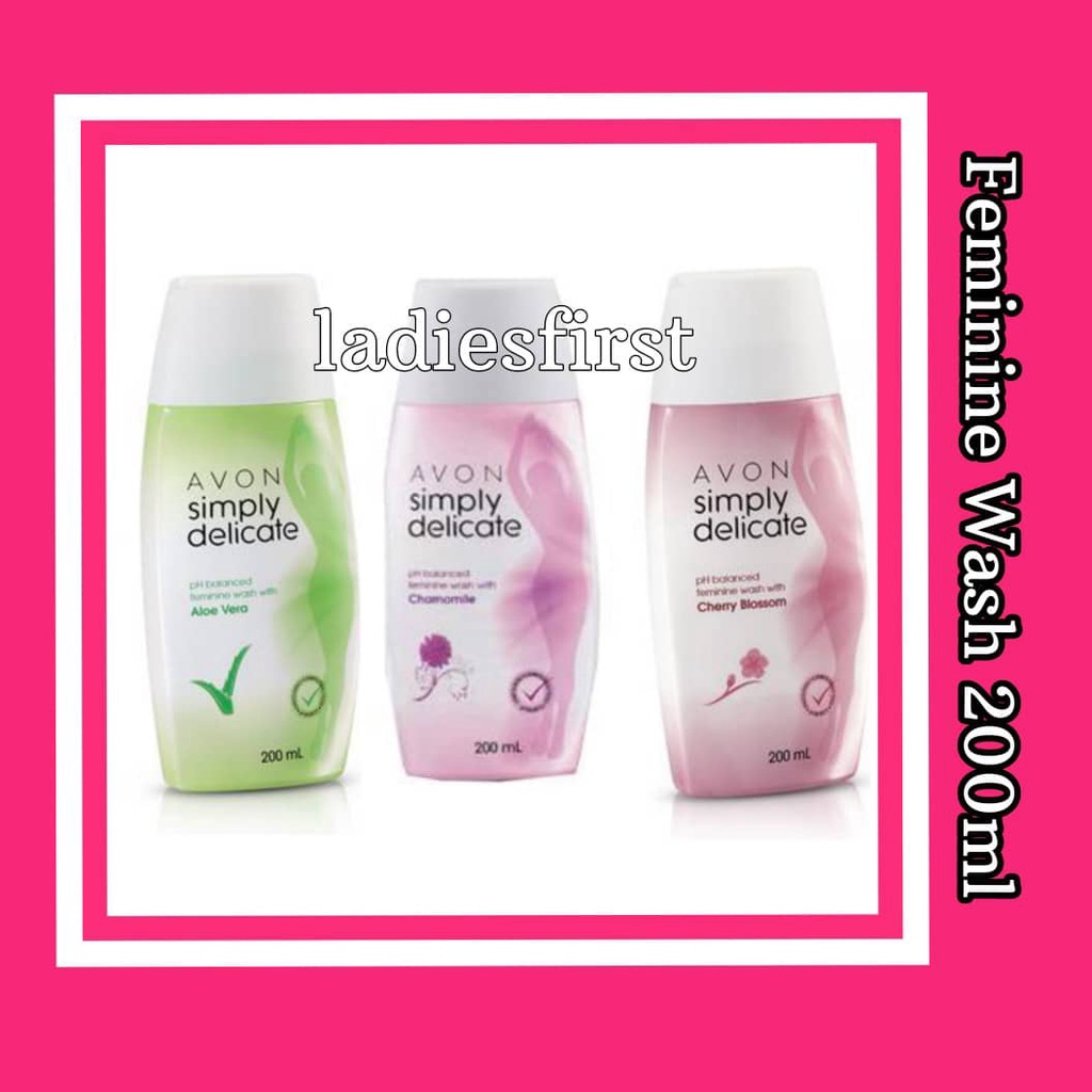 AVON SIMPLY DELICATE pH BALANCED FEMININE WASH 200ML (100 % ORIGINAL ...