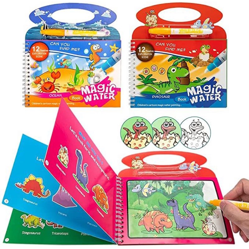 🔥NEW ARRIVAL🔥Magic Water Book Drawing Colouring Doodle Magic Pen ...