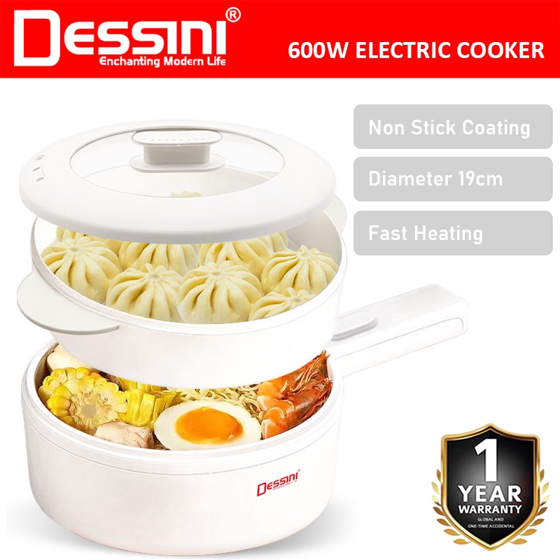 DESSINI ITALY Electric Cooker Steamboat Hot Pot Non Stick Frying Wok ...