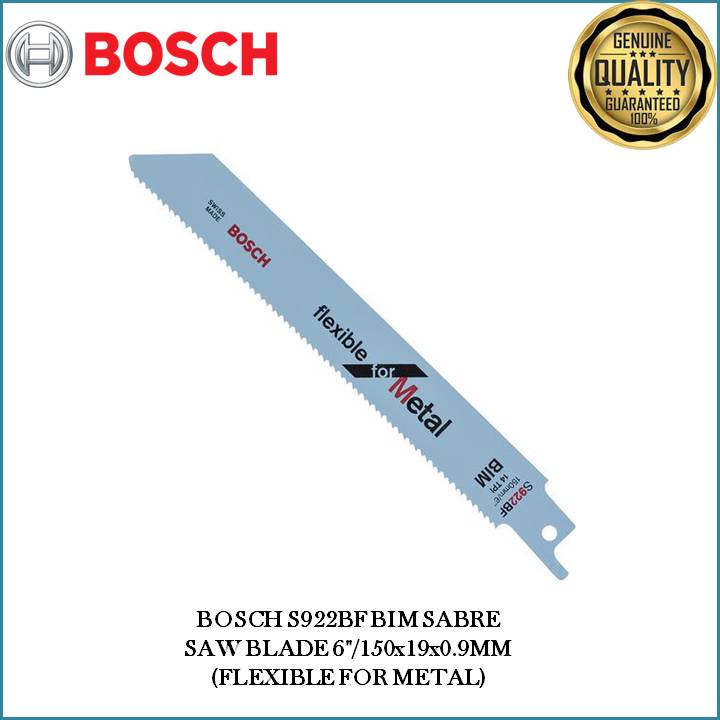BOSCH S922BF BIM SABRE SAW BLADE 6"/150x19x0.9MM (FLEXIBLE FOR METAL ...