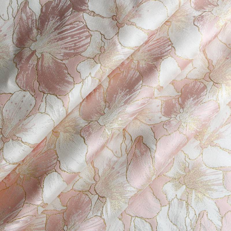 High quality Soft brocade with metallic moldings and a floral pattern ...