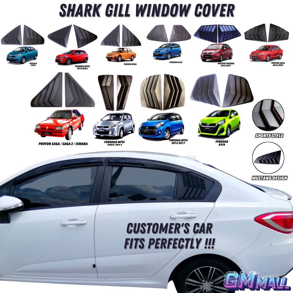 MUSTANG REAR TRIANGLE WINDOW LOUVER COVER Wira Myvi Myvi New Axia Alza ...