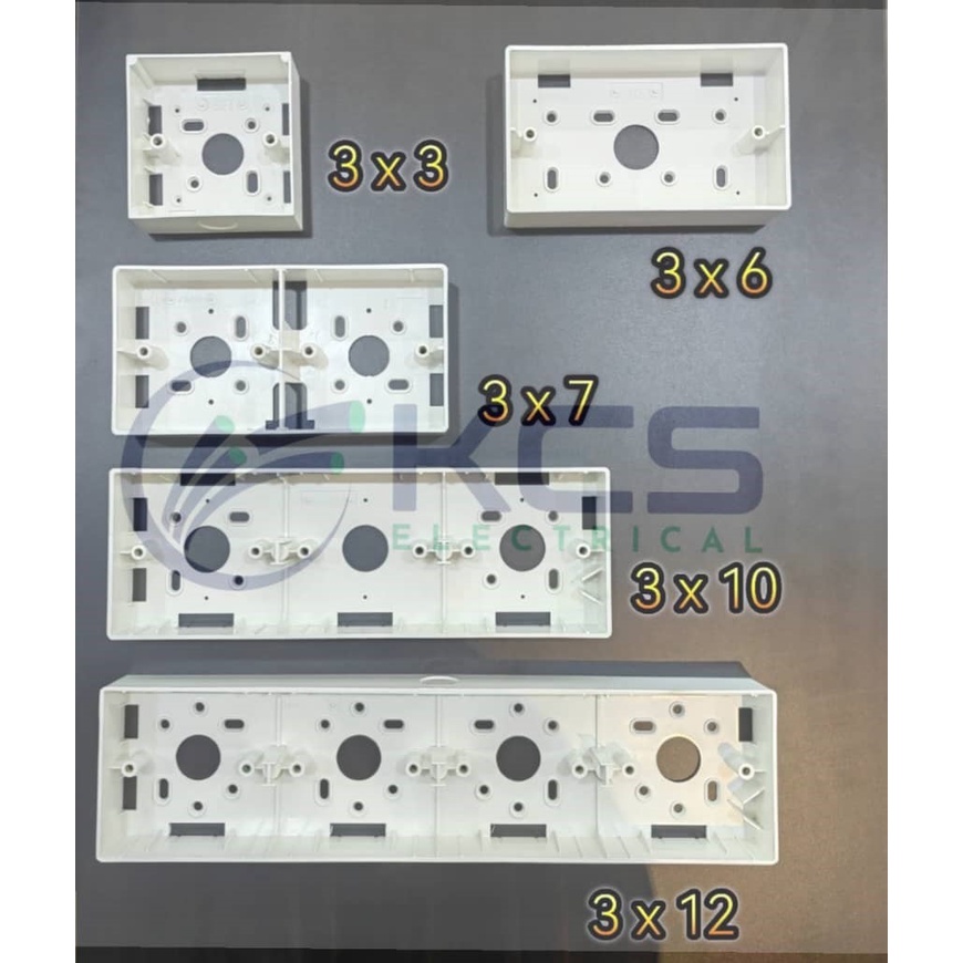 PVC BOX SURFACE NUT BOX / ELECTRICAL BOX / BASE 3X3 / 3X6 / 3X7/ 3X10 ...