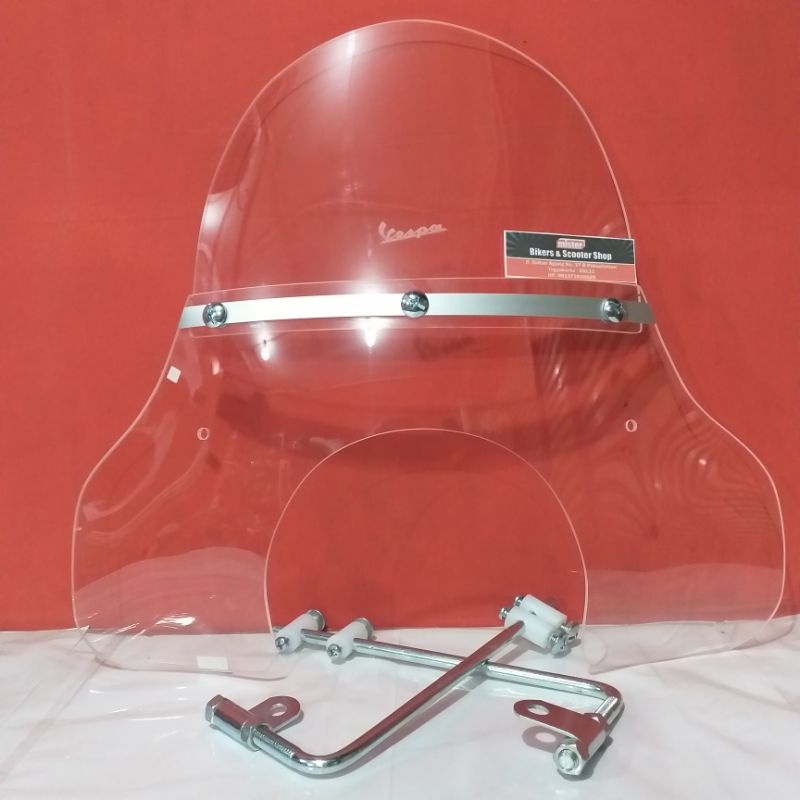 New Twotone Aluminum Strip Flyscreen/ Windshield Vespa Classic Super ...
