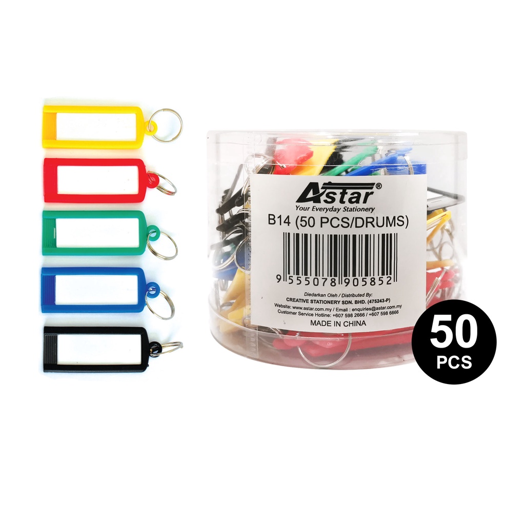 Astar Color Key Tag / Key Chain Label ID - B14 (Box of 50pcs) | Shopee ...