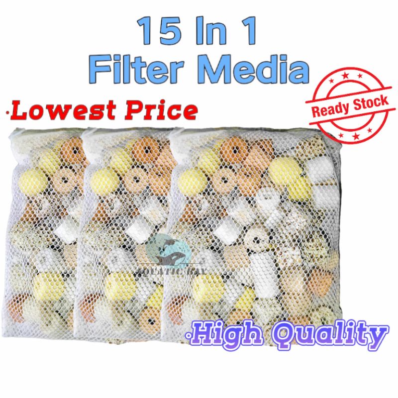15 in 1 Aquarium 500g With Mesh Bag Mix Filter Media Fish Bio Home ...
